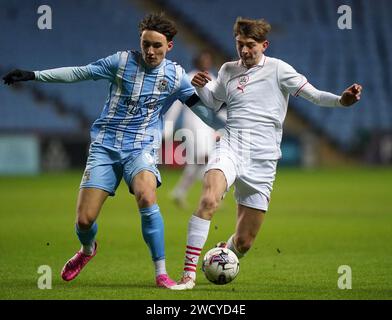 Coventry City's Aidan Dausch (left) celebrates with Conrad Ambursley ...