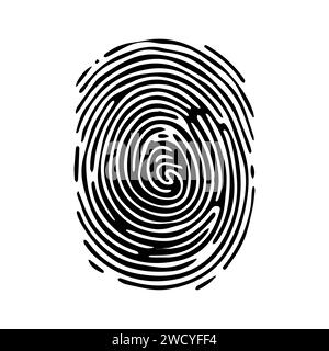 Fingerprint pattern, clear lines and swirls. Human thumbprint. Icon ...