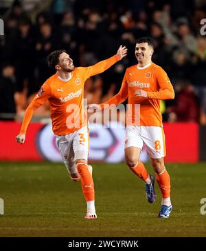 Albie Morgan of Blackpool celebrates his goal to make it 1-2 during the ...