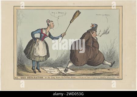 Cartoon on the separation between the Netherlands and Belgium, 1830 ...