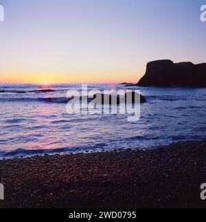 Sunset over the Pacific Ocean Near Alaska Stock Photo - Alamy