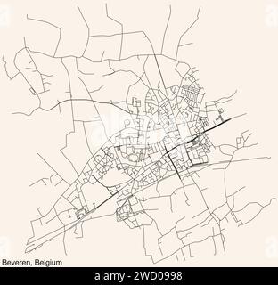 Street roads map of the BEVEREN CITY, BEVEREN Stock Vector Image & Art ...