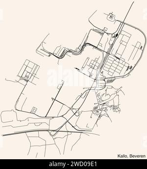 Street roads map of the CALLOO-KALLO SECTION, BEVEREN Stock Vector ...