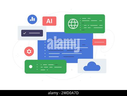 Programing and comunnication vector Stock Vector Image & Art - Alamy
