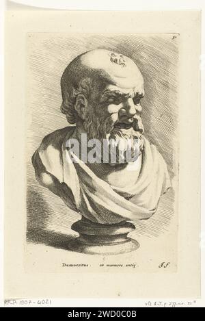Portrait bust of Democritus, Jan de Bisschop, After Anonymous, 1666 ...
