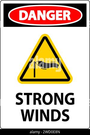 Water Safety Sign Danger - Strong Winds Stock Vector Image & Art - Alamy