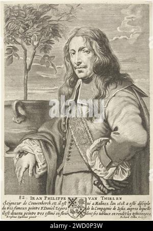 A self-portrait by Erasmus II Quellinus, depicting himself with his ...