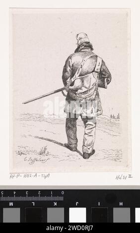 Jager seen on the back, Cornelis Steffelaar, 1807 - 1861 print paper ...