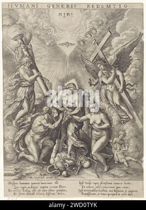 Allegory on the redemption of humanity, Hieronymus Wierix, after Chrispijn van den Broeck, 1563 ...