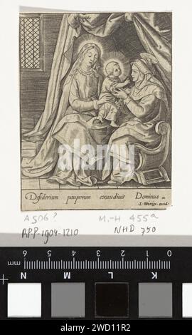 Anna in Drieën, Hieronymus Wierix, after Jan van der Straet, 1563 - Before 1612 print Maria is ...