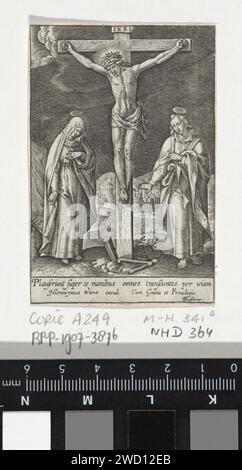 Crucifixion of Christ, Hieronymus Wierix, 1563 - Before 1619 print Christ hangs on the cross. At ...