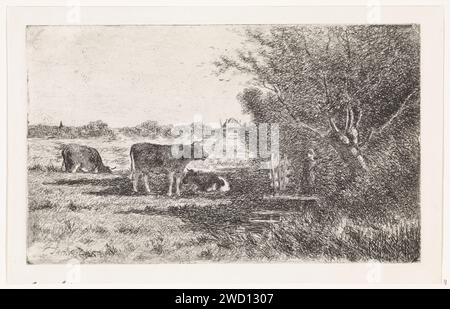 Cows in Weiland, Jan Vrolijk, 1860 - 1894 print Cows are in a meadow ...