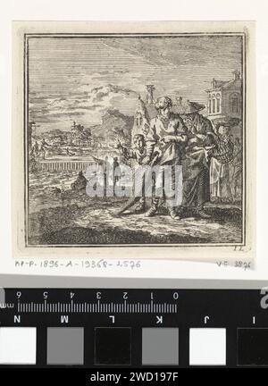 Historical engraving by Jan Luyken showing threats made to children to ...
