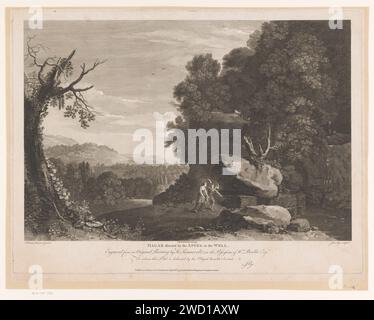 Engel points Hagar the water source, Anonymous, c. 1650 - c. 1700 print Landscape with Hagar ...
