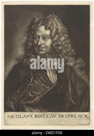 Portret Van Nicolas Boileau -Despréaux, Pierre Drevet, After François ...