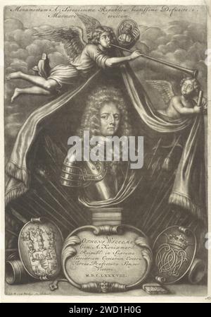 Portrait van Otto Wilhelm von Königsmark, Jacob Gole, 1670 - 1737 print ...