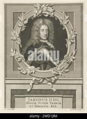 Portrait of Jacobus II, King of England, Gerard Valck, After Peter Lely ...