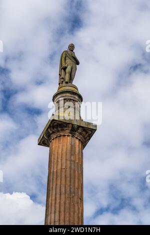 Walter Scott Memorial Column on George Square in Glasgow, Scotland, UK ...