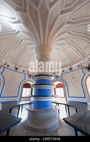 Stag Room in National Palace of Pena in Sintra, Portugal. Hunting theme ...
