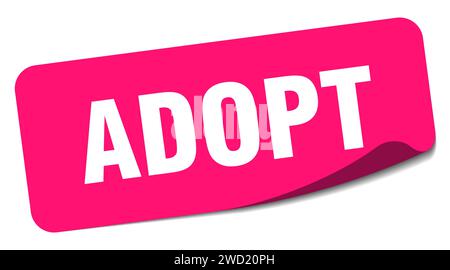 adopt sticker. adopt rectangular label isolated on white background ...