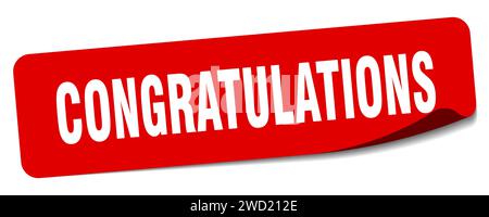 congratulations sticker. congratulations rectangular label isolated on ...