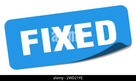 fixed sticker. fixed rectangular label isolated on white background ...