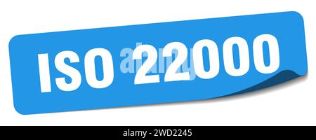 iso 22000 sticker. iso 22000 rectangular label isolated on white ...