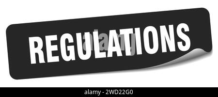 regulations sticker. regulations rectangular label isolated on white ...