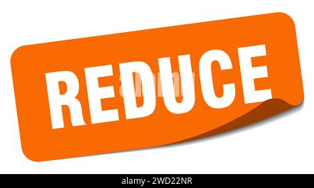 reduce sticker. reduce rectangular label isolated on white background ...