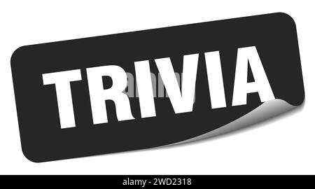 trivia sticker. trivia rectangular label isolated on white background ...