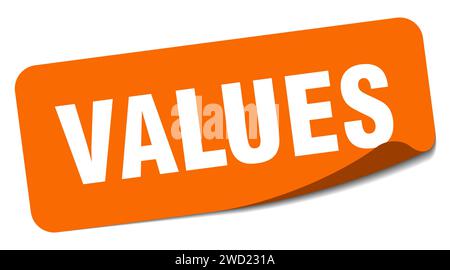 values sticker. values rectangular label isolated on white background ...