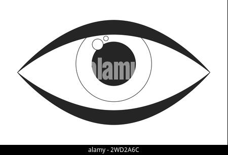 All seeing eye 2D linear cartoon object Stock Vector Image & Art - Alamy