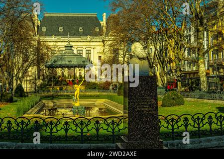 Jean Jaures Square, the statue of Daphne transformed into a laurel. In ...