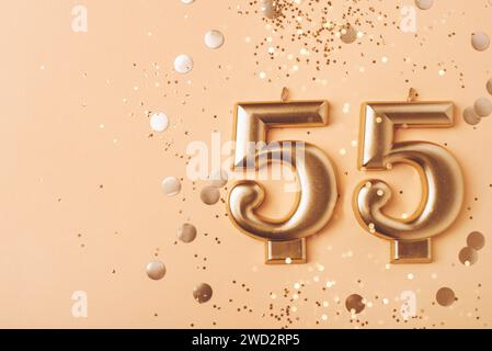 55 years celebration. Greeting banner Stock Photo - Alamy