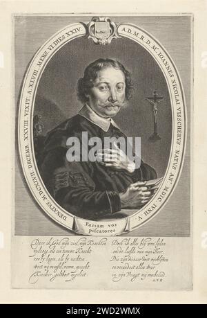 Portrait of Johannes Nicolaesz. Visscher, Theodor Matham, 1647 - 1676 ...
