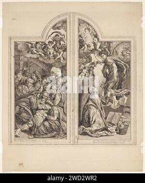 Ascension of Maria, Paulus Constantijn La Fargue, After Anthonie Blocklandt, 1759 print Part of ...