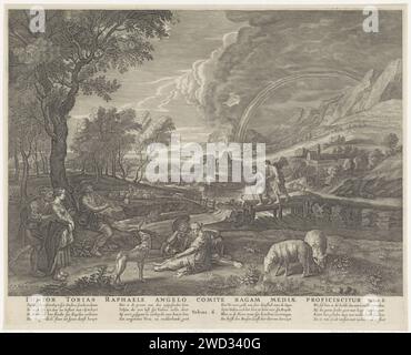 Landscape with rainbow and shepherds, Schelte Adamsz. Bolswert, after ...