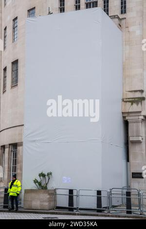 London, UK. The statue of 'Prospero And Ariel' outside the BBCs ...