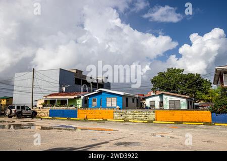Belize, Belize City, Small houses in town Stock Photo - Alamy