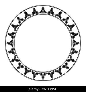 Celtic knotwork, circle frame with decorative loop border, pattern in ...