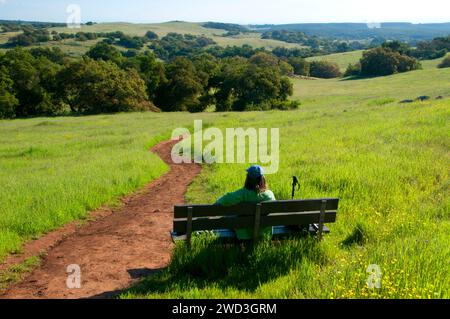 Bench along Vernal Pool Trail, Santa Rosa Plateau Ecological Preserve ...