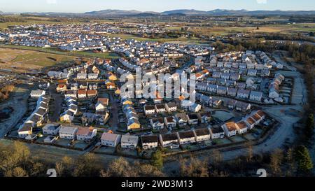 Aerial view of Calderwood village housing estate on the outskirts of ...