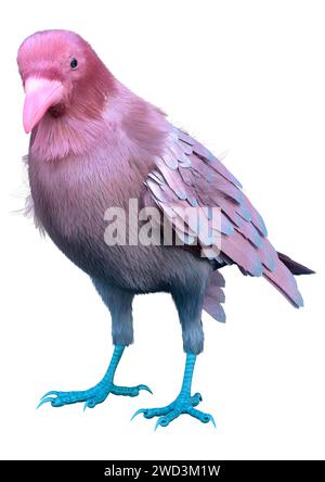 3D rendering of a pink crow isolated on white background Stock Photo ...