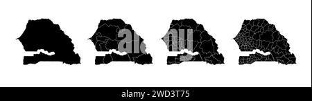 Vector map of Senegal. Country map with division, cities and capital ...