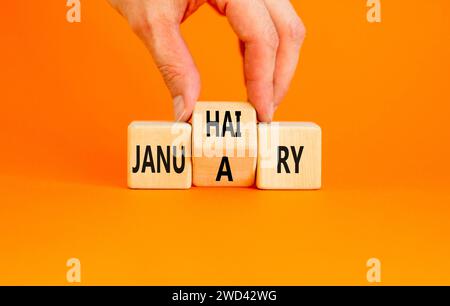 Januhairy or January symbol. Concept words Januhairy or January on ...