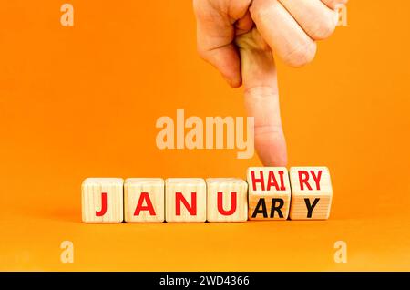 Januhairy or January symbol. Concept words Januhairy or January on ...