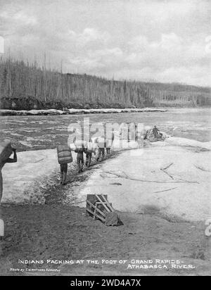 A 1901 photograph of an indigenous First Nations ‘Packer’ carrying a ...