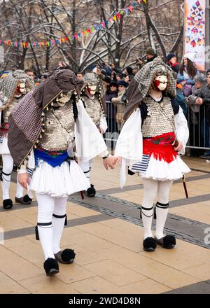 Greek masked dancers at the Surva International Masquerade and Mummers ...