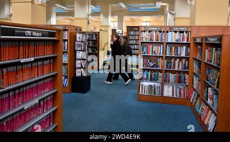 Interior of Bristol Central Library, shelves of books Stock Photo - Alamy