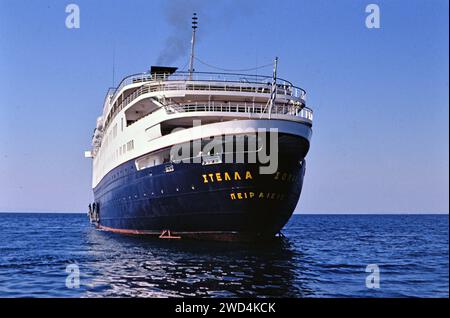 Stella Solaris, Sun Lines Cruise Ship, bow of boat with Greek Isles in ...